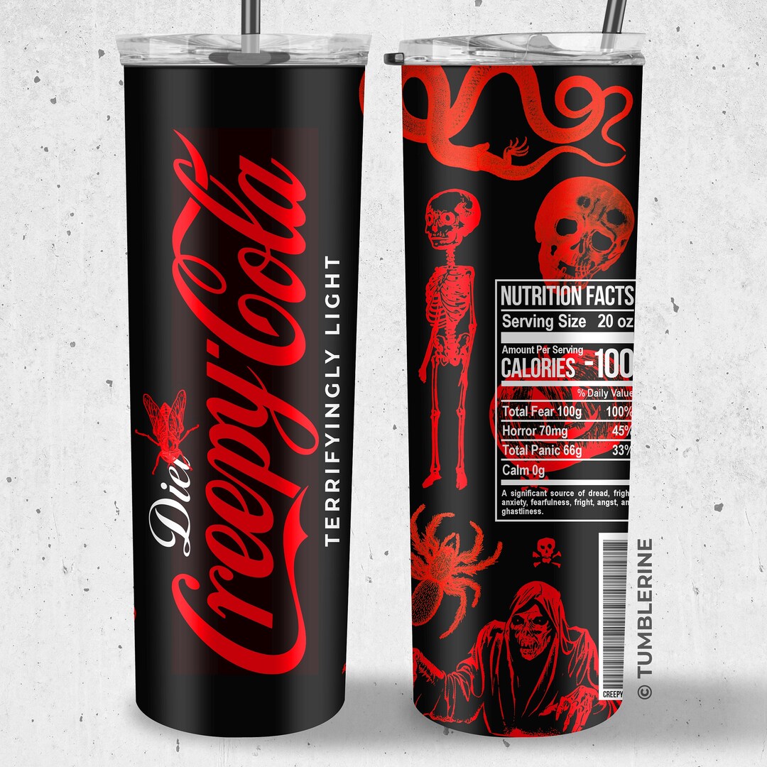 CREEPY COLA Halloween Tumbler Wrap Scary Creepy Tumbler - Etsy