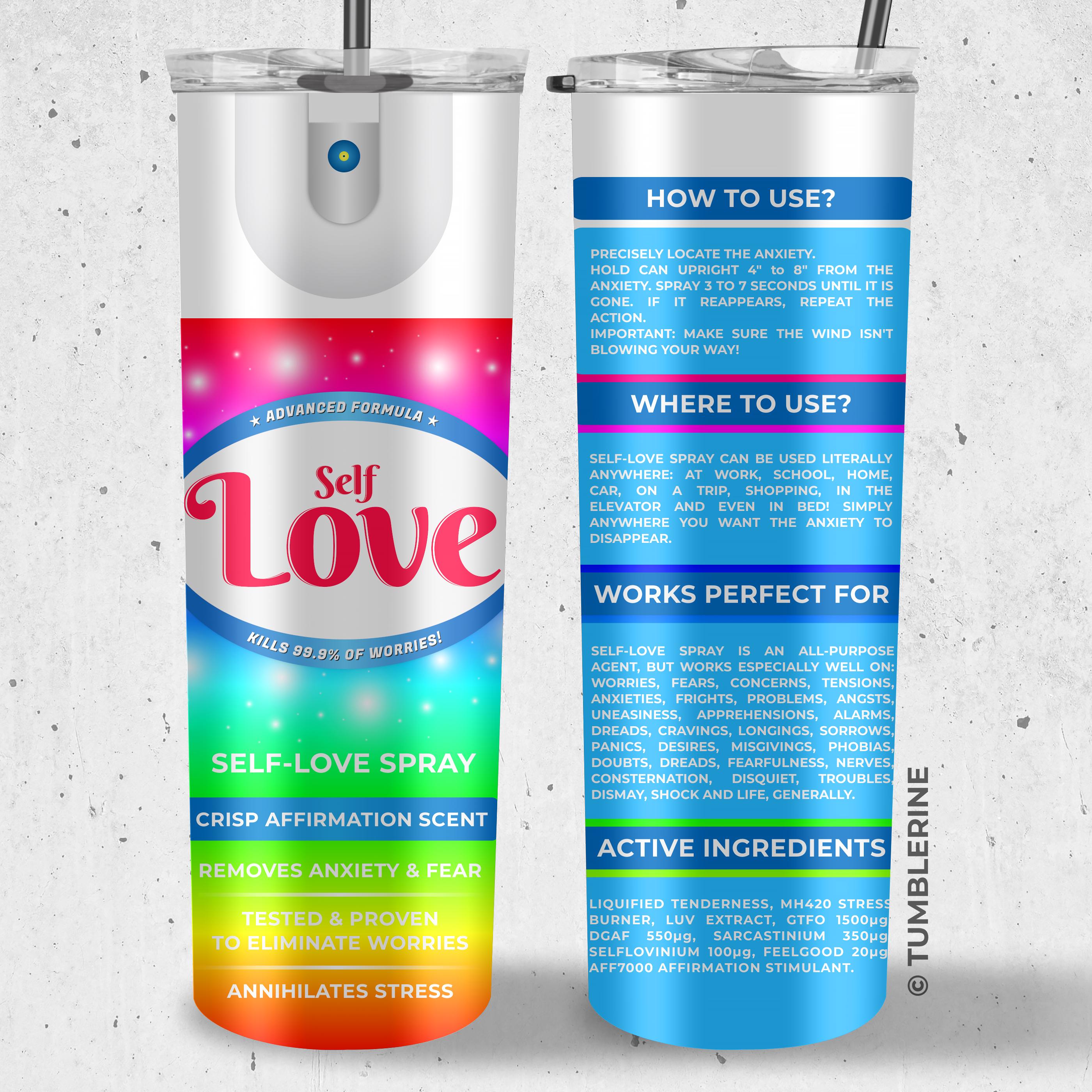 SELF Love Spray My Affirmations Seamless Tumbler Wrap, Mental Health ...