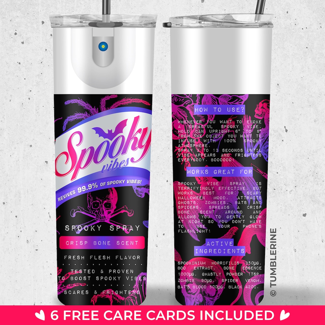 SPOOKY SPRAY Tumbler Wrap, Scary Creepy Tumbler, Pumpkin Tumbler Design ...