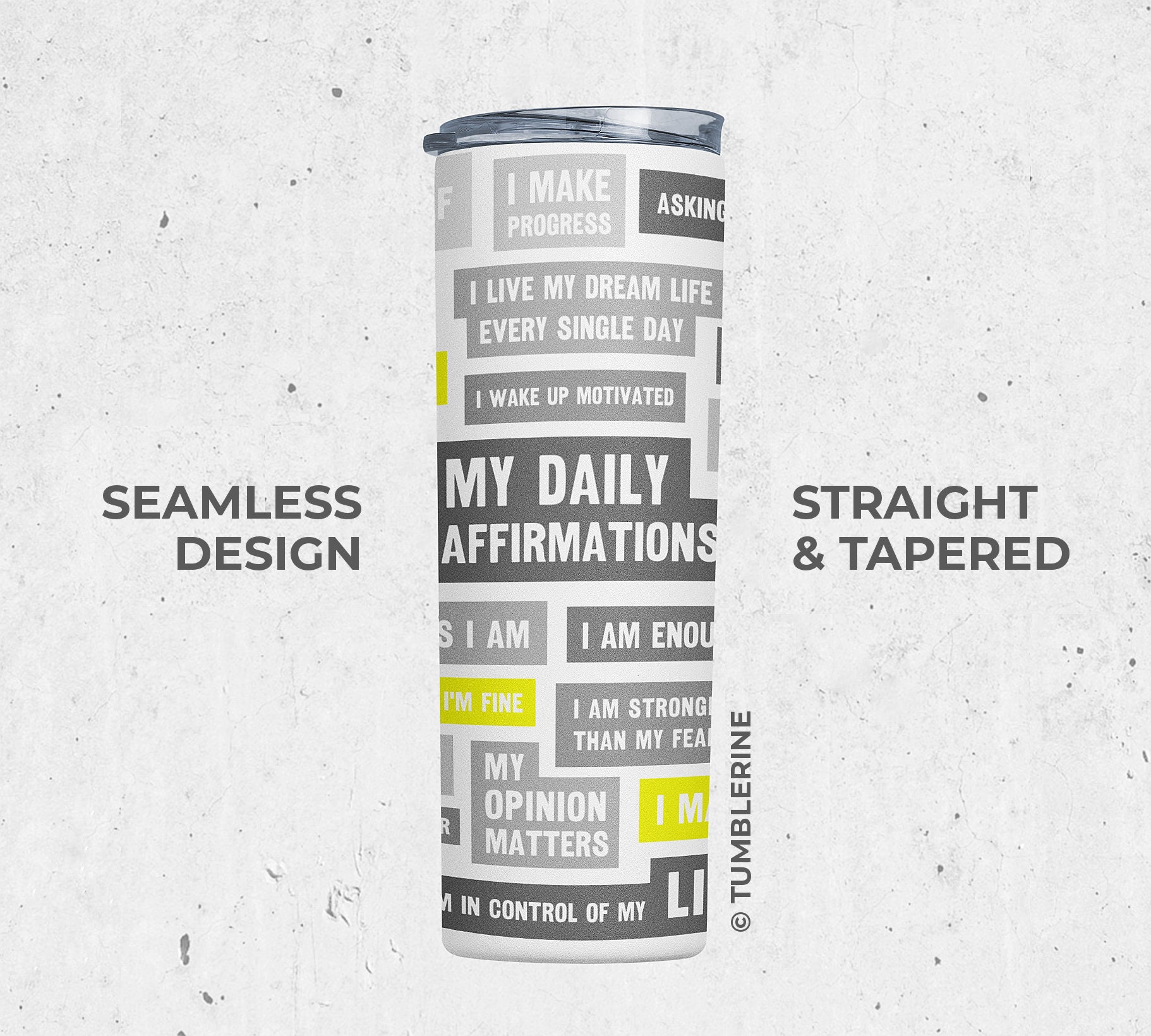 My Daily Affirmations Seamless Tumbler Wrap, Mental Health Matters ...