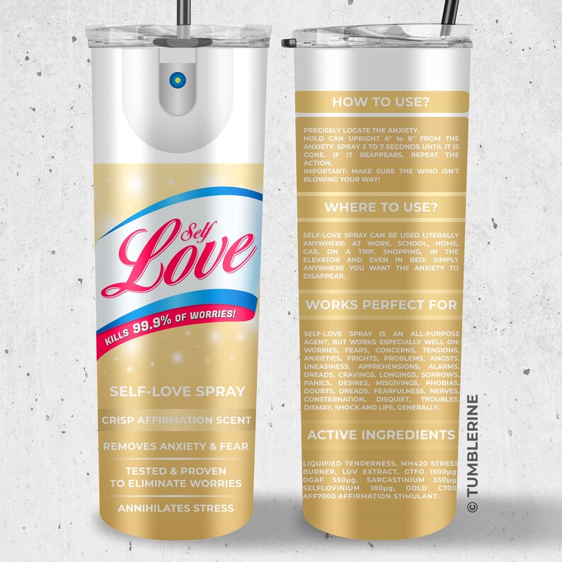 SELF LOVE Spray My Affirmations Seamless Tumbler Wrap Mental - Etsy