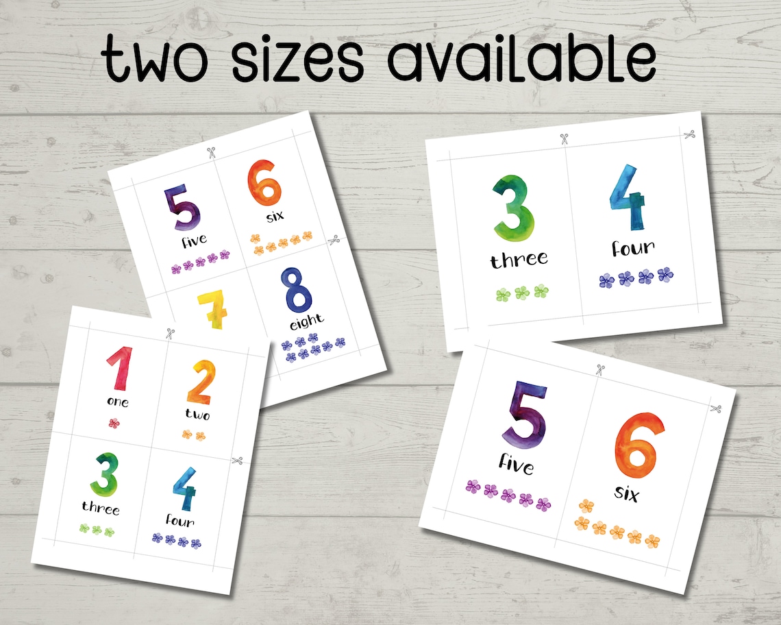 Preschool Number Cards Set: Printable Number Flashcards for - Etsy
