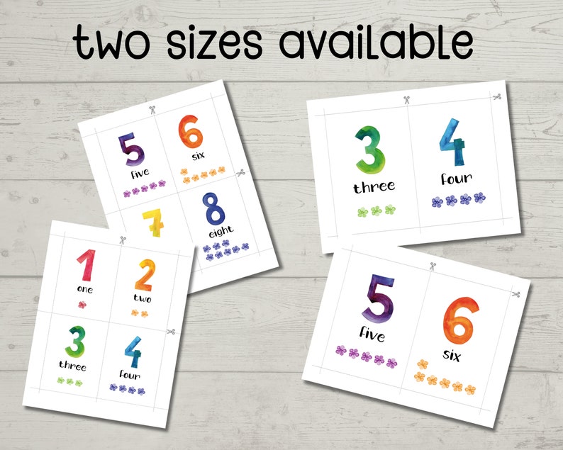 Preschool Number Cards Set: Printable Number Flashcards for - Etsy