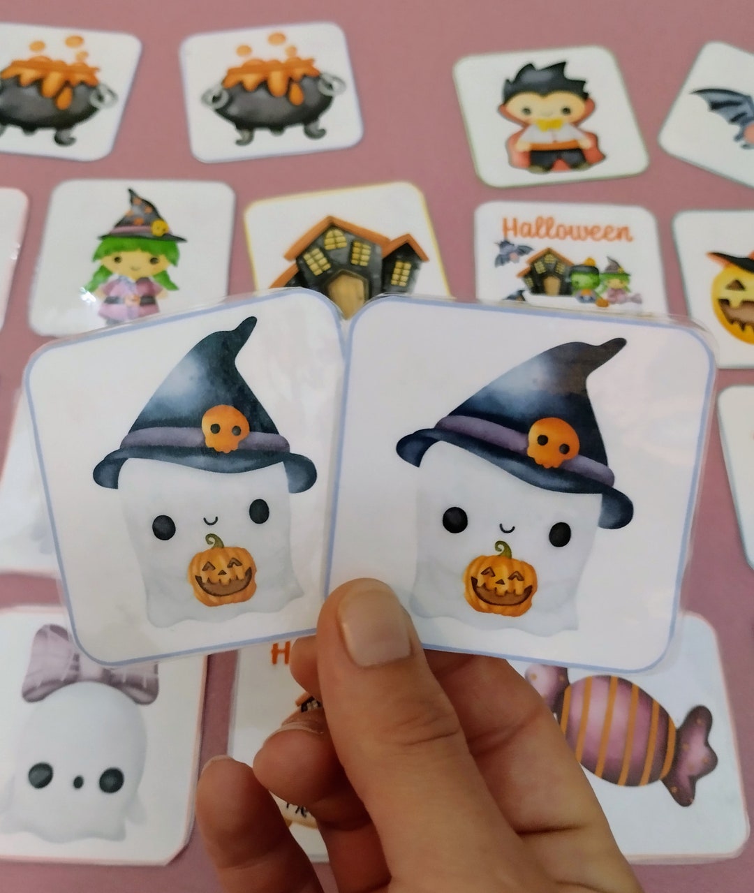 Halloween Printable Memory Game for Kids: Haunted Pairs - Etsy