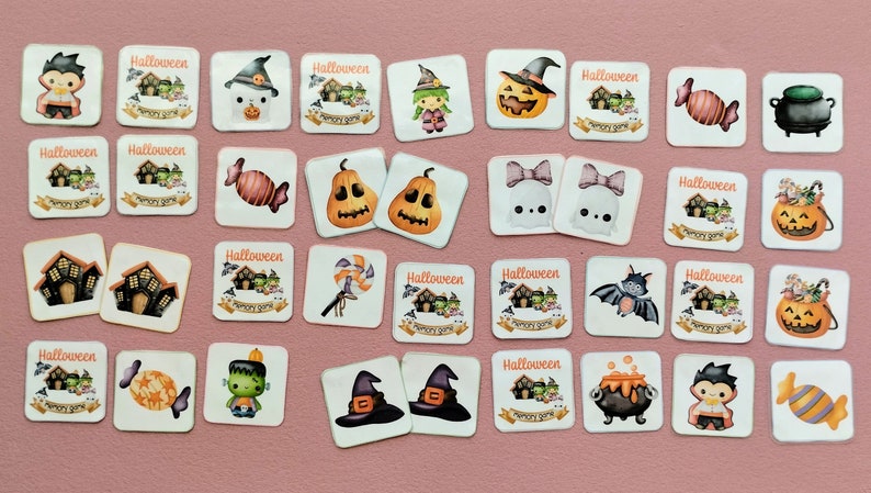 Halloween Printable Memory Game for Kids: Haunted Pairs - Etsy