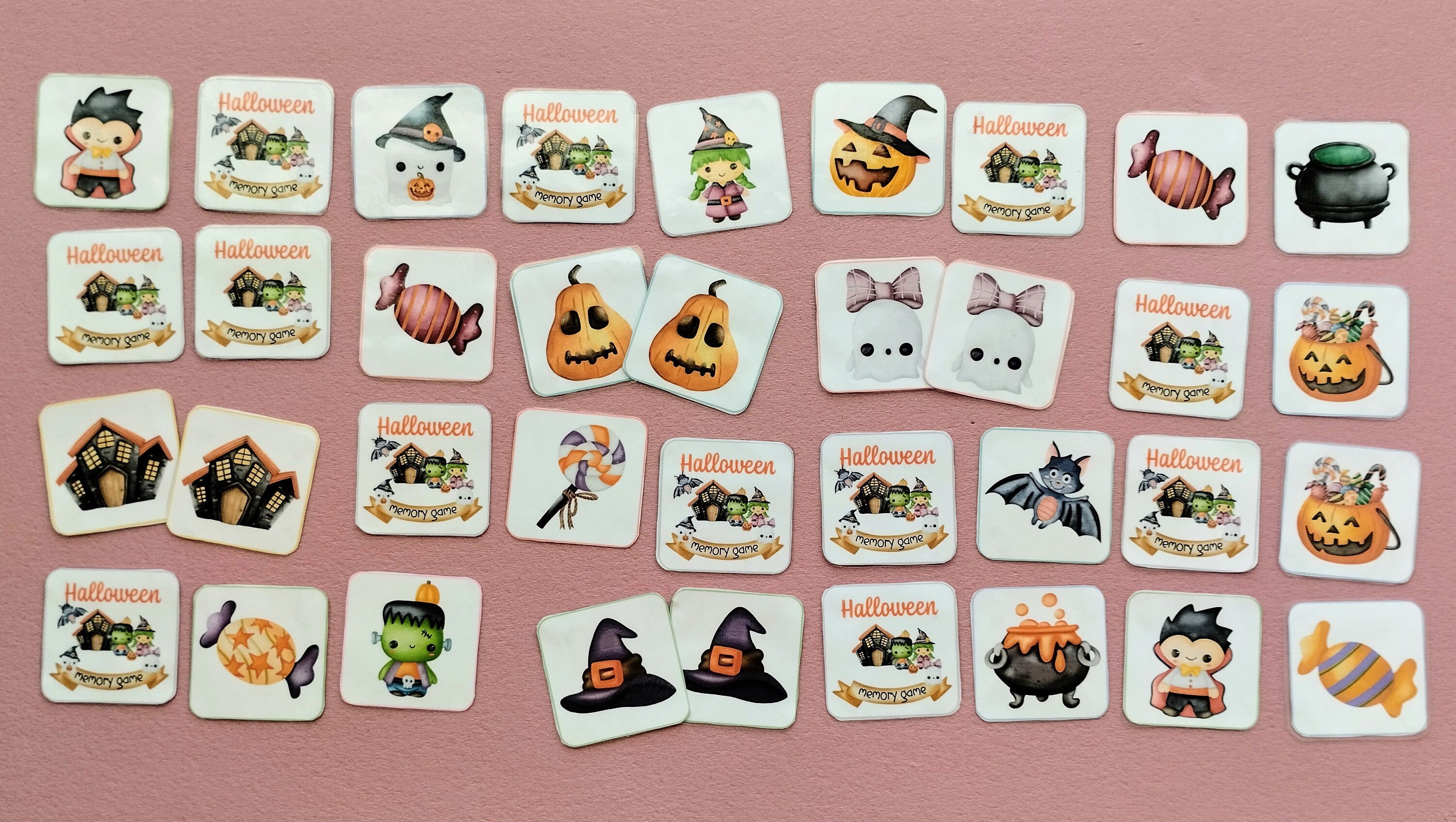Halloween Printable Memory Game for Kids: Haunted Pairs - Etsy