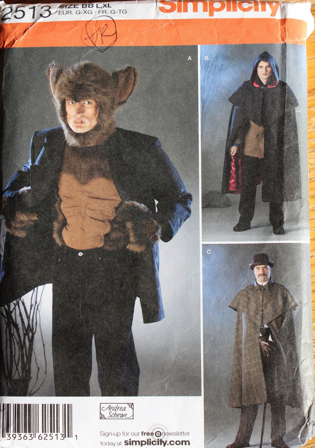 Simplicity 2513 Adult Victorian-era Hooded, Lined Cloak Sewing Pattern ...