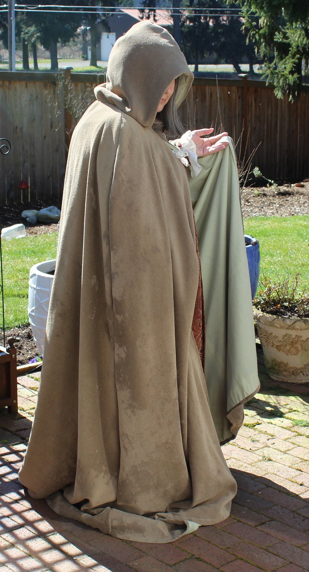 Sage Green Cloak, Made of Soft, Aged-looking Short Fur upholstery ...