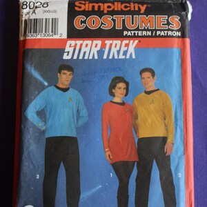 Simplicity 8028 Star Trek Sewing Pattern, Size A XXS LG Uncut, Factory ...