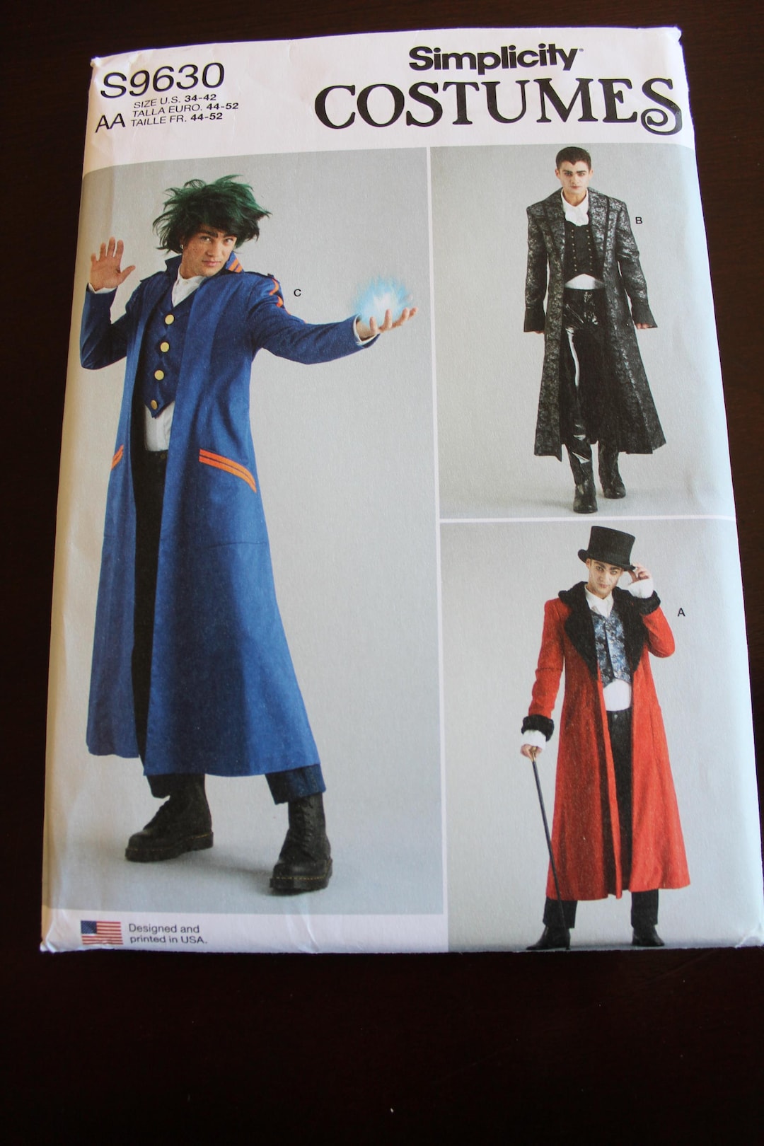 Simplicity S9630 Costume Coat With Attached Vest Sewing Pattern - Uncut ...