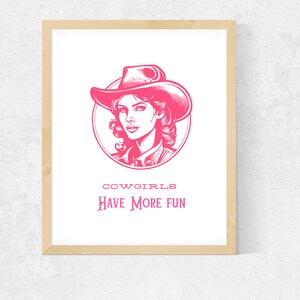 Retro Disco Prints, Western Prints, Cowgirl Prints Pink Cowgirl, Bar ...
