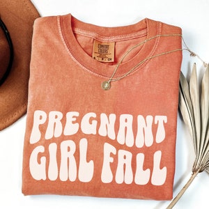 Pregnant Girl Fall Shirt Comfort Colors Pregnancy T-shirt Gift for ...