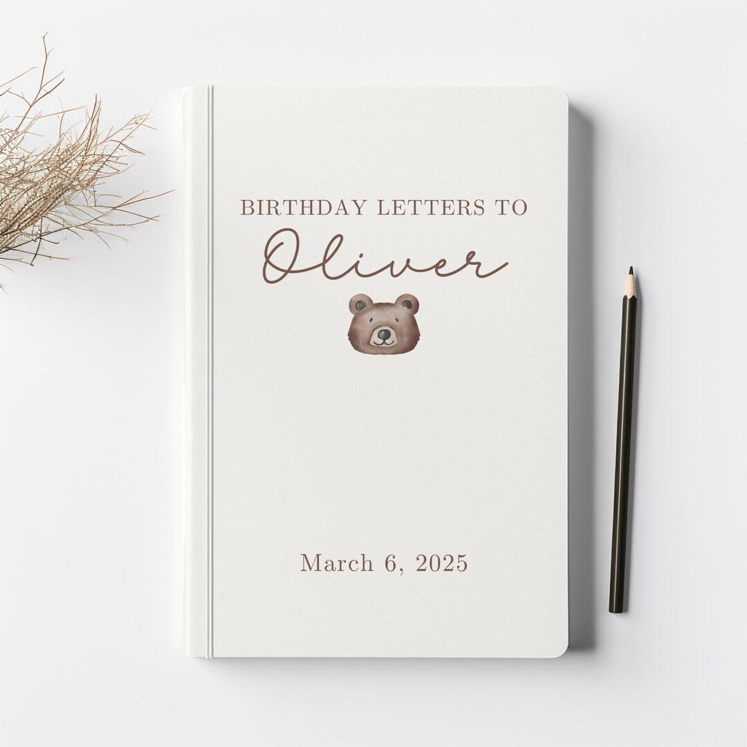 Birthday Keepsake Journal Custom Birthday Book Beary First Birthday ...