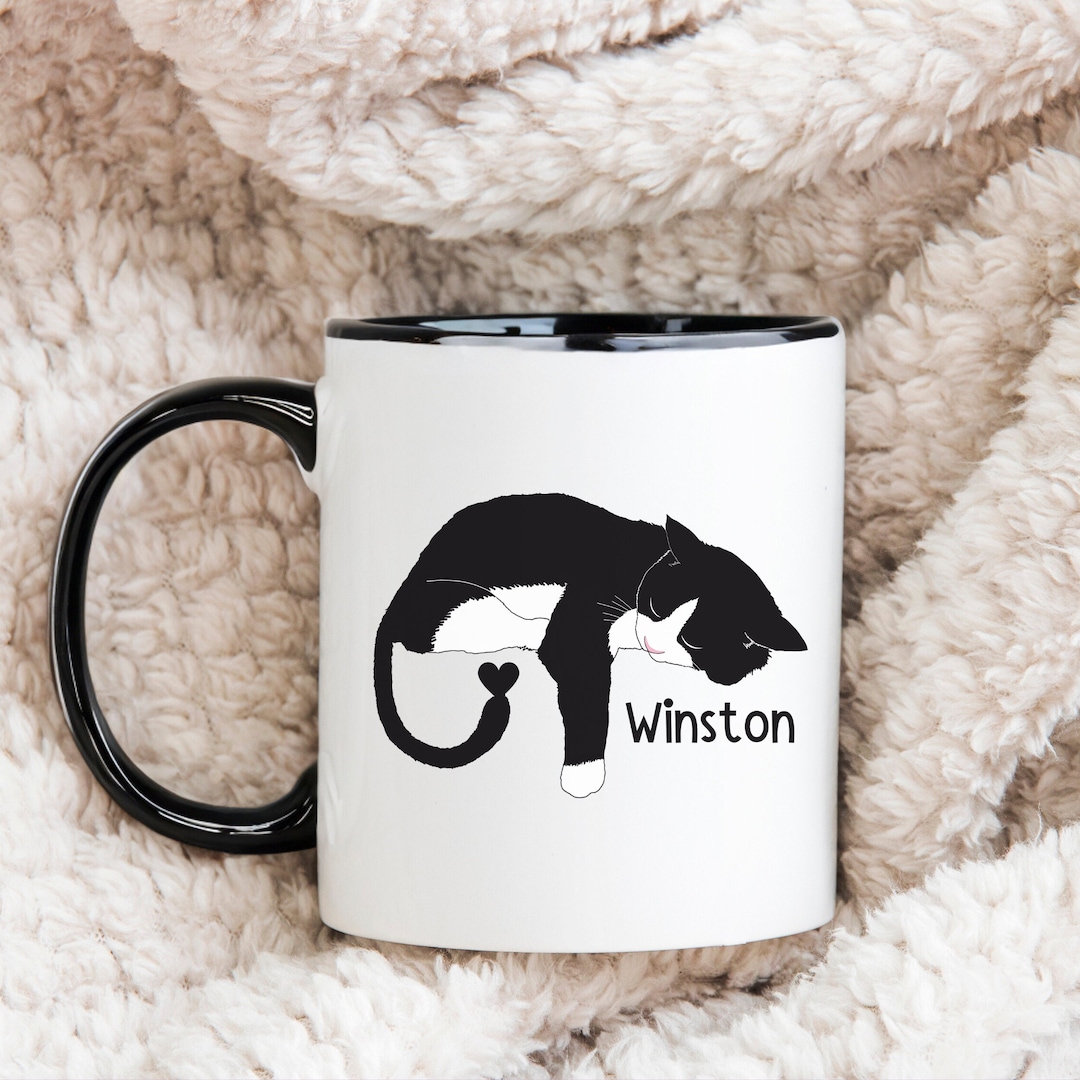 Tuxedo Cat Personalized Coffee Mug Gift, Custom Tuxedo Cat Name Mug ...