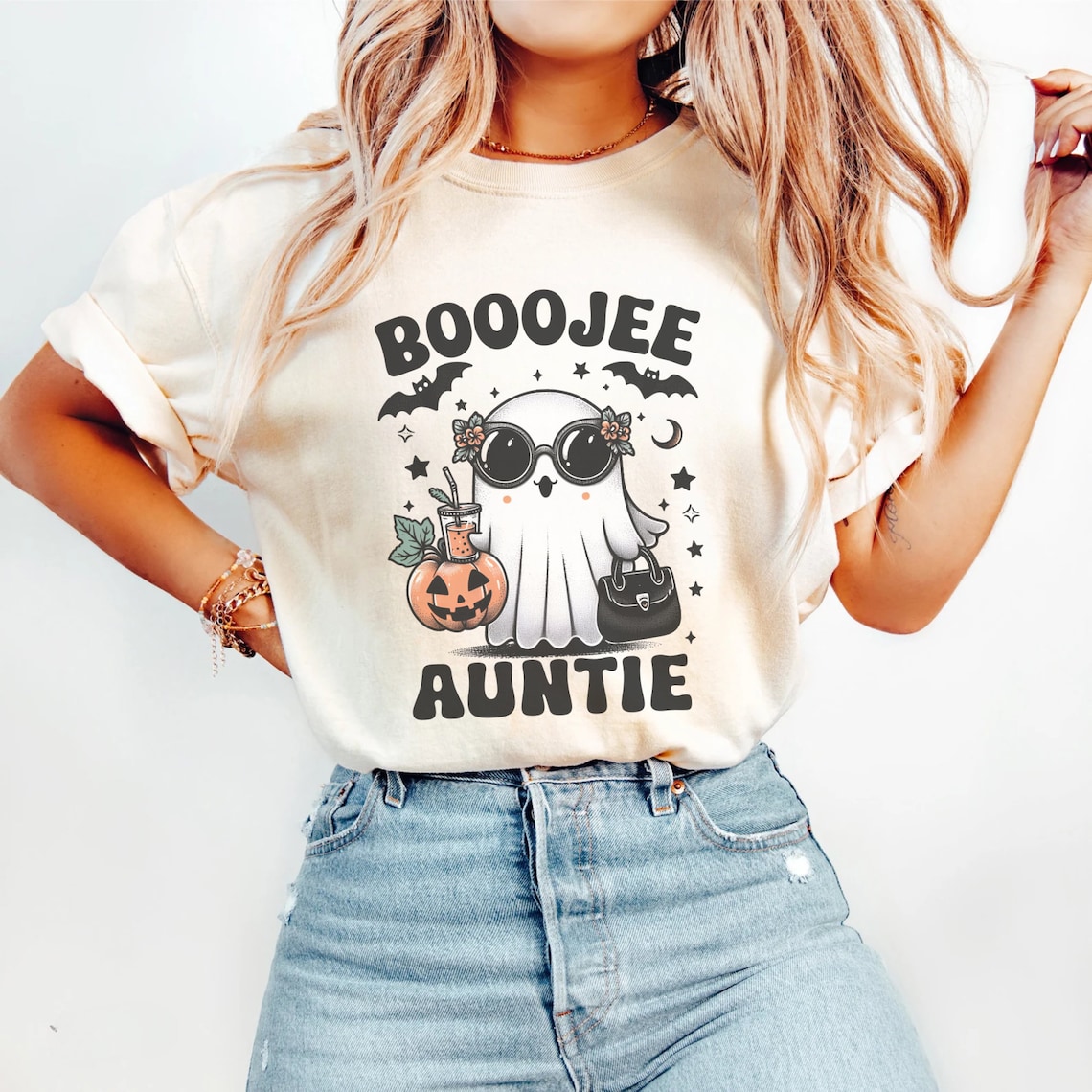Boojee Auntie Ghost Shirt Halloween Aunt Shirt Spooky Auntie T-shirt ...