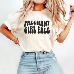 Pregnant Girl Fall Shirt Comfort Colors Pregnancy T-shirt Gift for ...