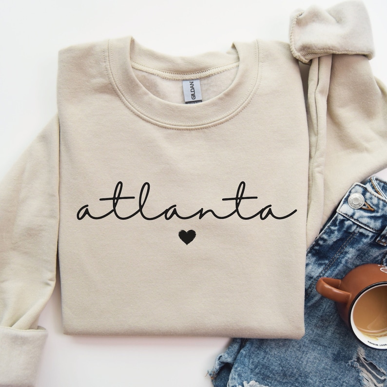 Atlanta Georgia Sweatshirt, City Sweatshirt, Atl Sweatshirt, Atlanta ...