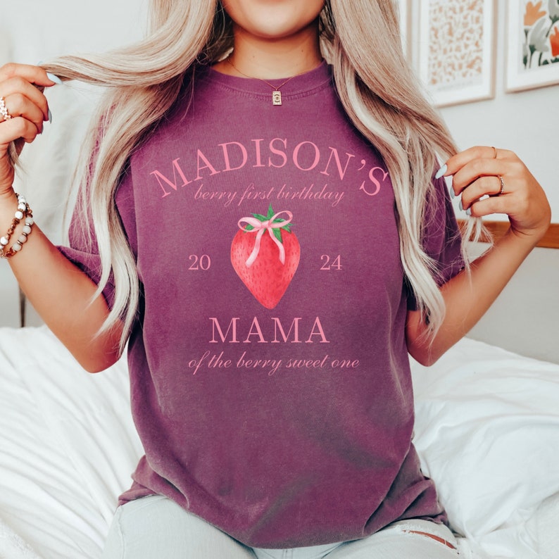 Berry First Birthday Matching Family Shirt Strawberry Themed Party Tee ...