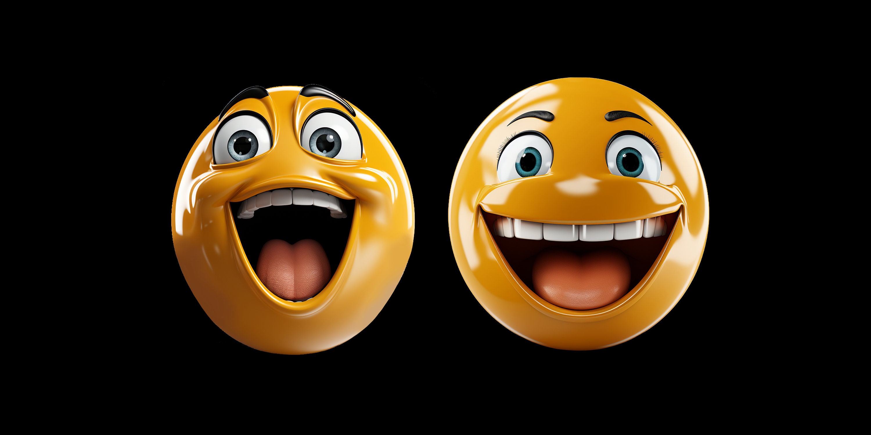 12 Big Emoji and Emoticons in 3d, Face Clip Art Format Png, Multiuse ...