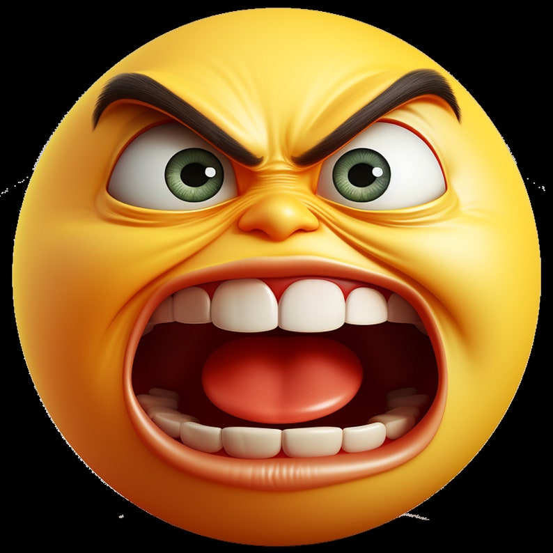 12 Big Emoji and Emoticons in 3d, Face Clip Art Format Png, Multiuse ...