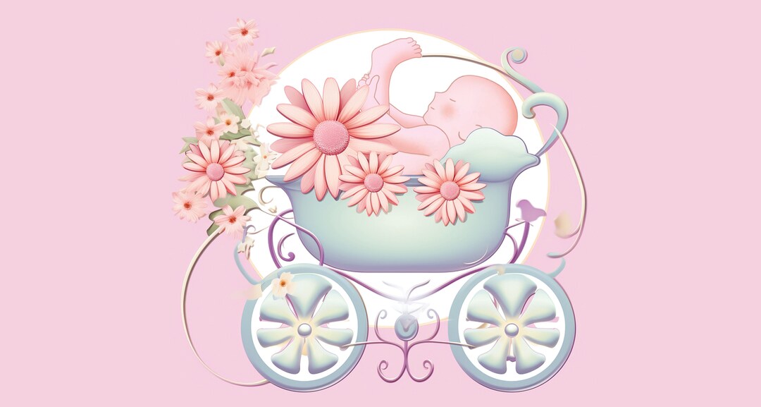 Birth Flower PDF, Birth Card, Pregnancy Card, New Baby, Digital File ...