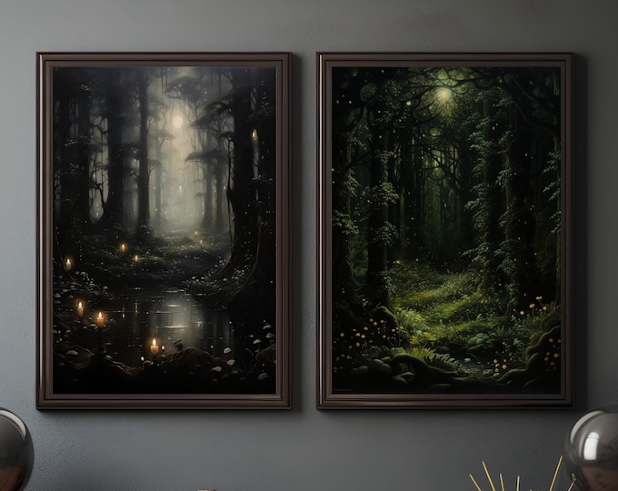 Goth Decor Dark Forest Wall Art Print - Etsy
