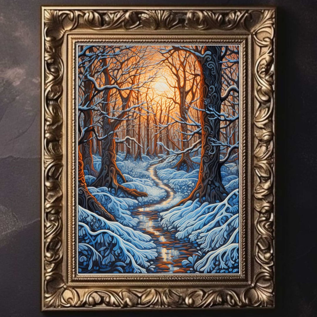 Spiritual Forest, Enchanted Forest, Forest Print, Fantasy Painting ...