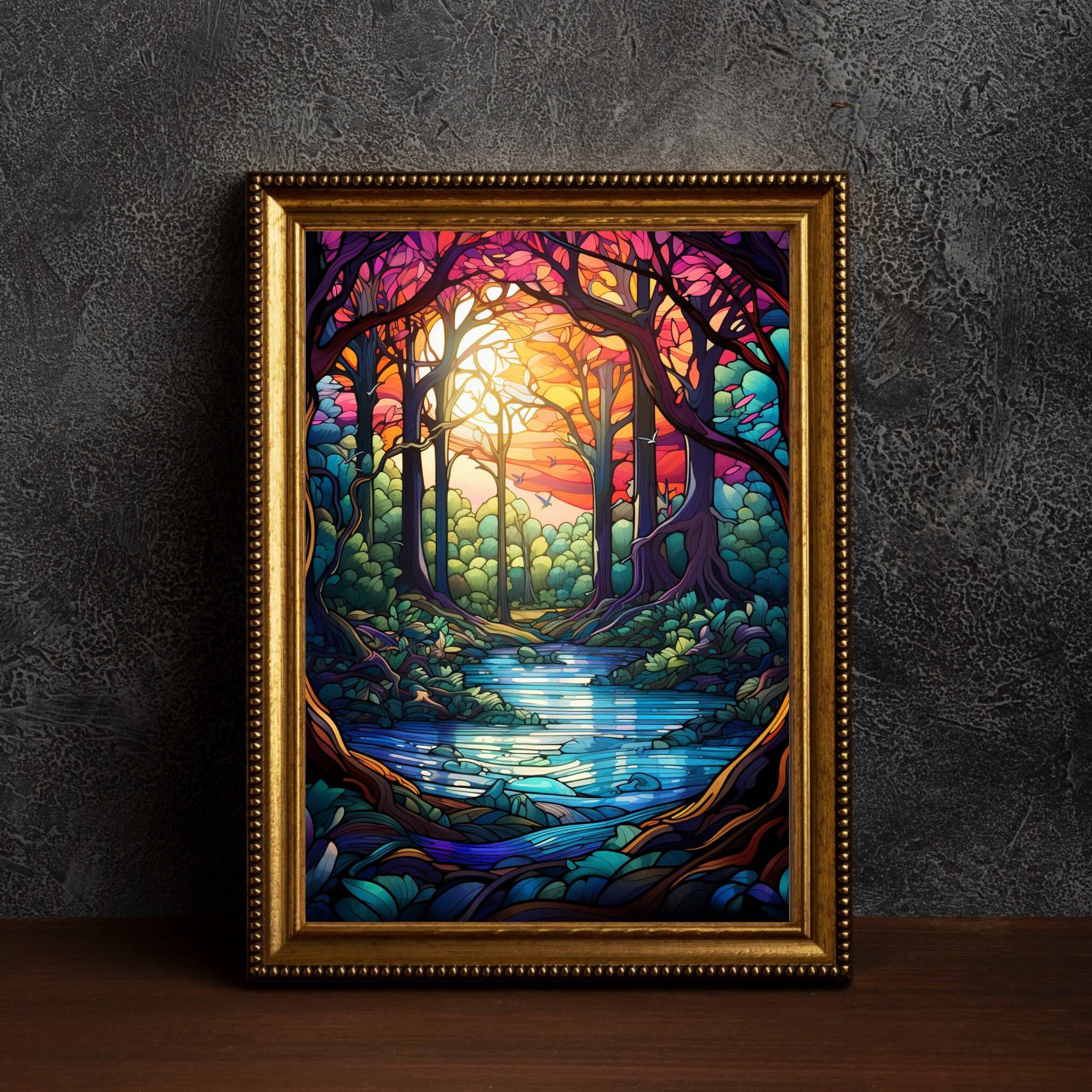 Spiritual Forest, Enchanted Forest, Forest Print, Fantasy Painting ...