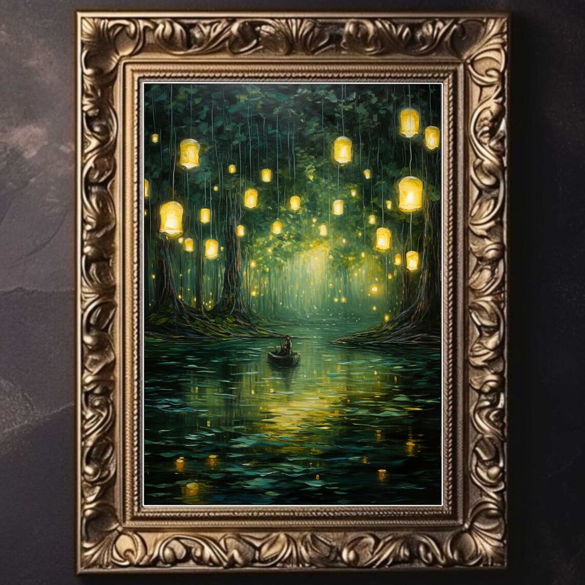 Spiritual Forest, Enchanted Forest, Forest Print, Fantasy Painting ...