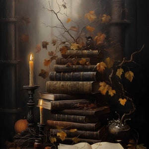 Dark Academia Flowers, Dark Academia Decor, Dark Botanical Print ...