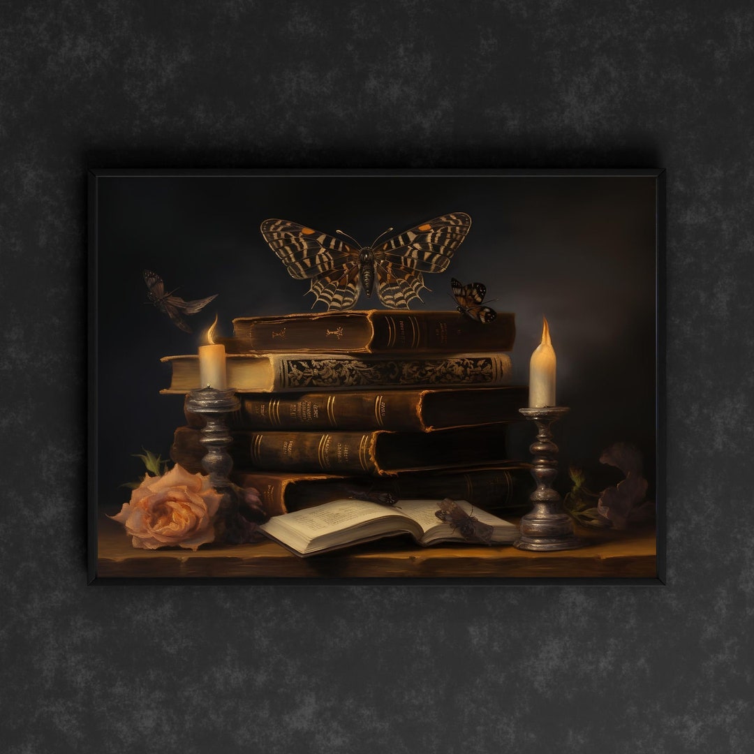 Dark Moth, Vintage Gothic Poster, Macabre Aesthetic Print, Dark ...