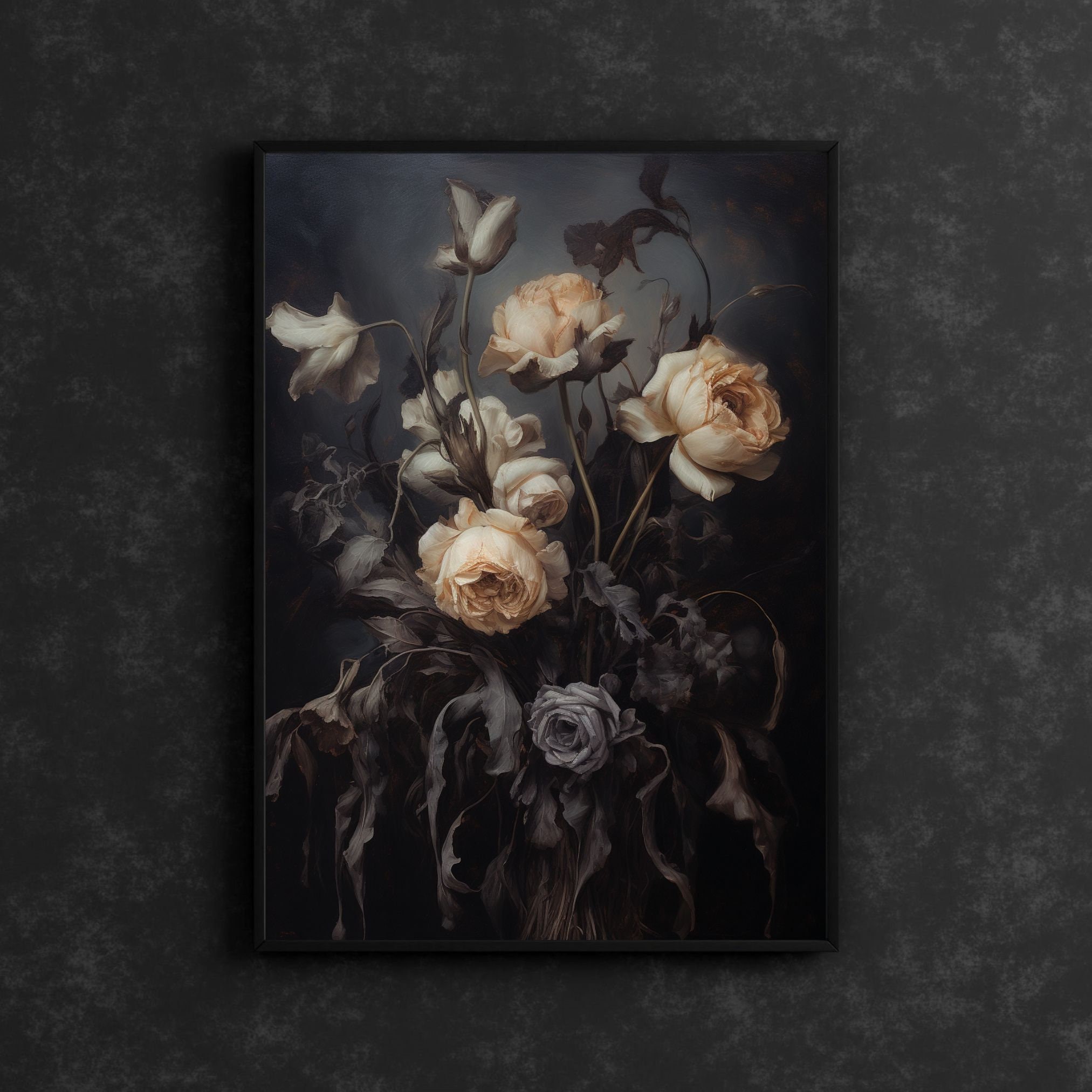 Dark Academia Flowers, Dark Academia Decor, Dark Botanical Print ...