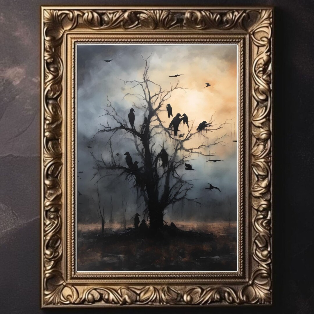 Dark Forest, Dark Academia Decor, Dark Forest Print, Vintage Gothic ...