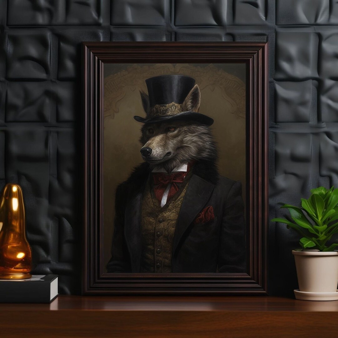 Victorian Wolf Vintage Gothic Poster Macabre Aesthetic - Etsy