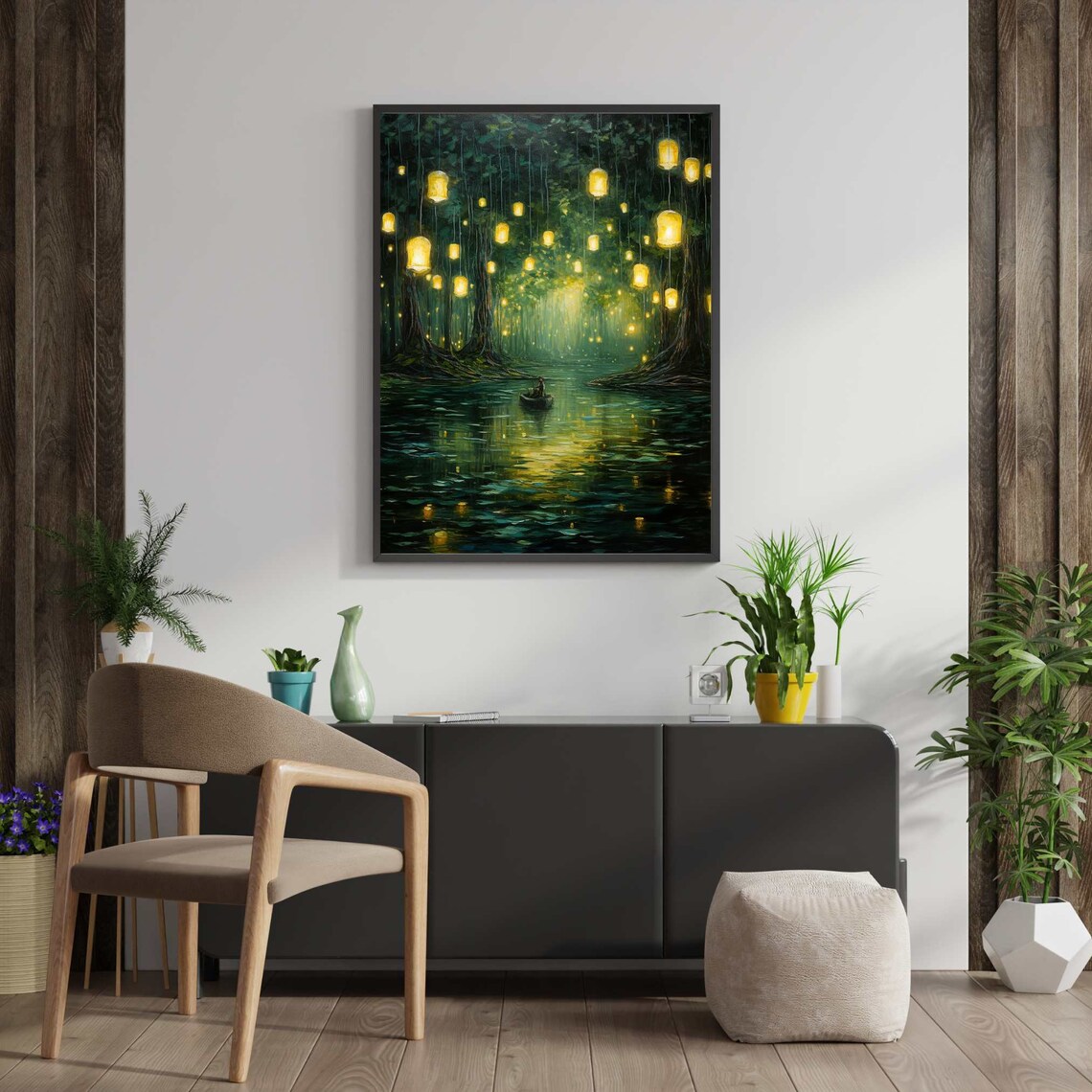 Spiritual Forest, Enchanted Forest, Forest Print, Fantasy Painting ...