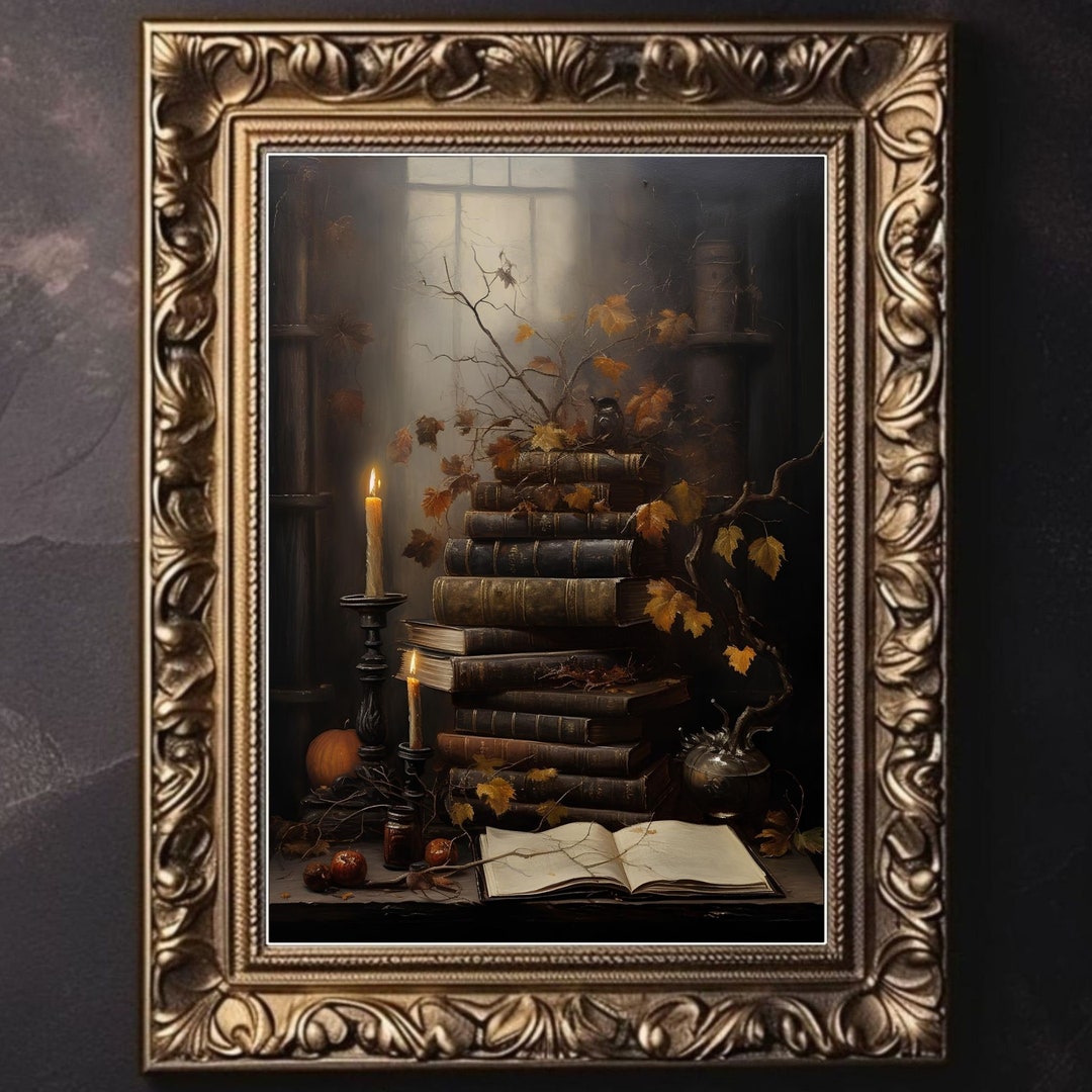 Dark Academia Flowers, Dark Academia Decor, Dark Botanical Print ...