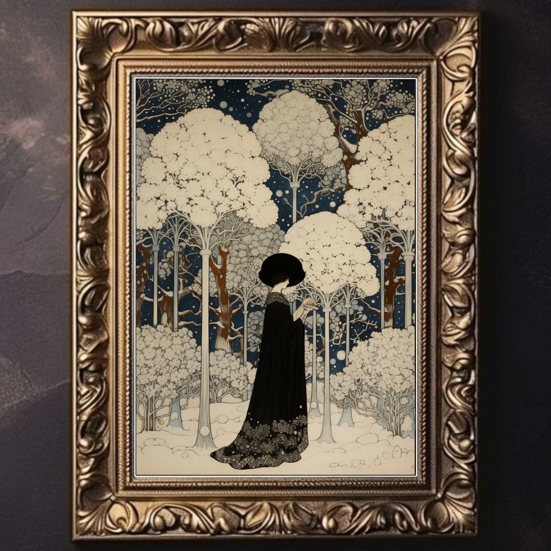Aubrey Beardsley Winter Room Decor, Snowy Aesthetic, Christmas Prints ...
