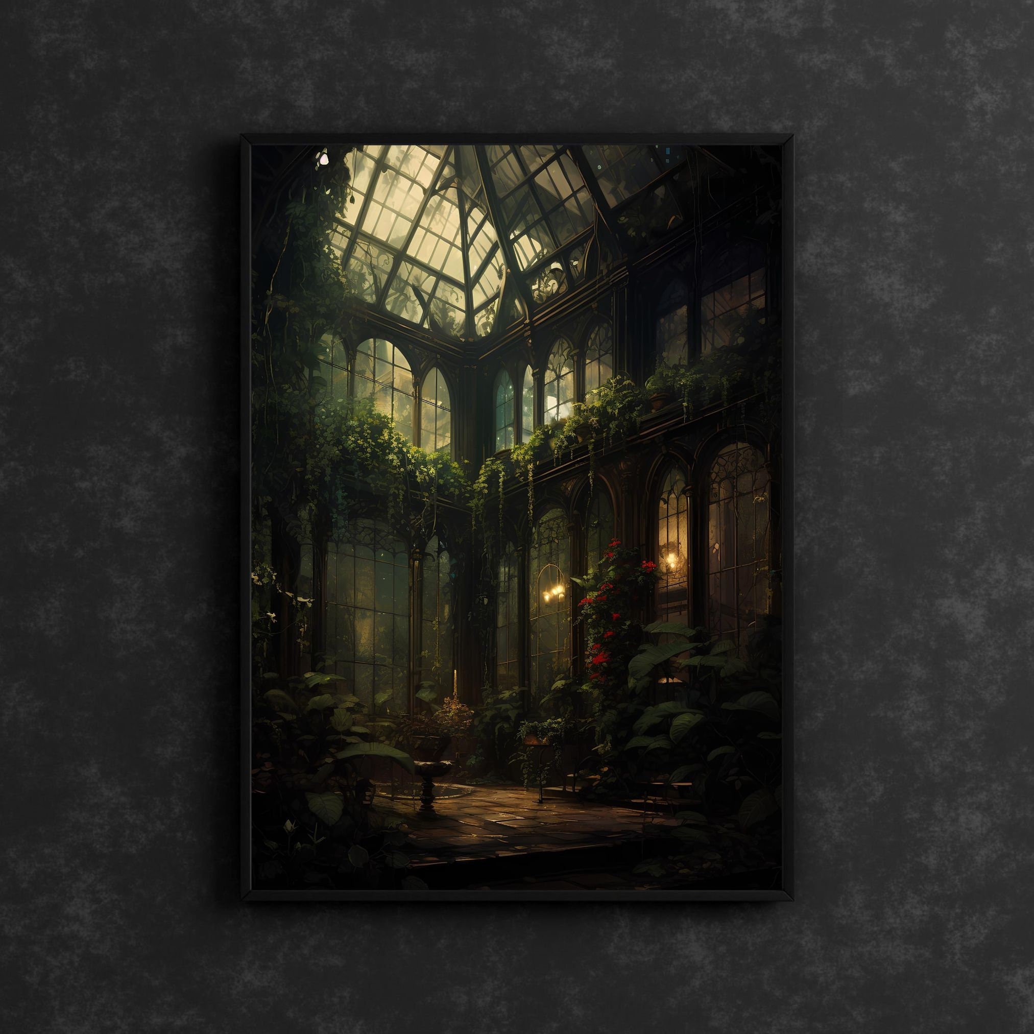 Victorian Greenhouse, Vintage Gothic Poster, Macabre Aesthetic Print ...