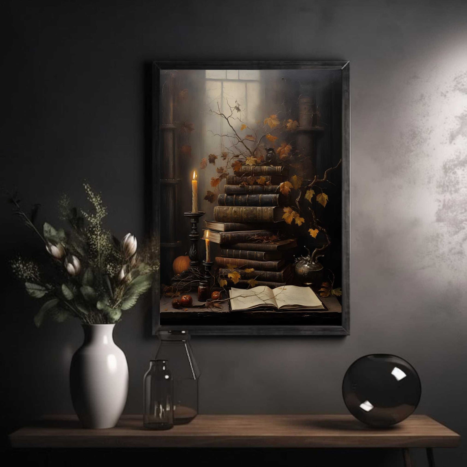 Dark Academia Flowers, Dark Academia Decor, Dark Botanical Print ...