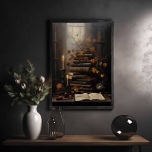 Dark Academia Flowers, Dark Academia Decor, Dark Botanical Print ...