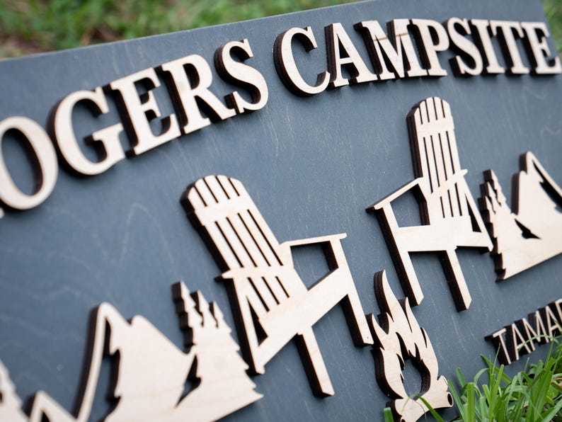 Personalized Wood Camping Sign | Family Campsite Decor - Etsy