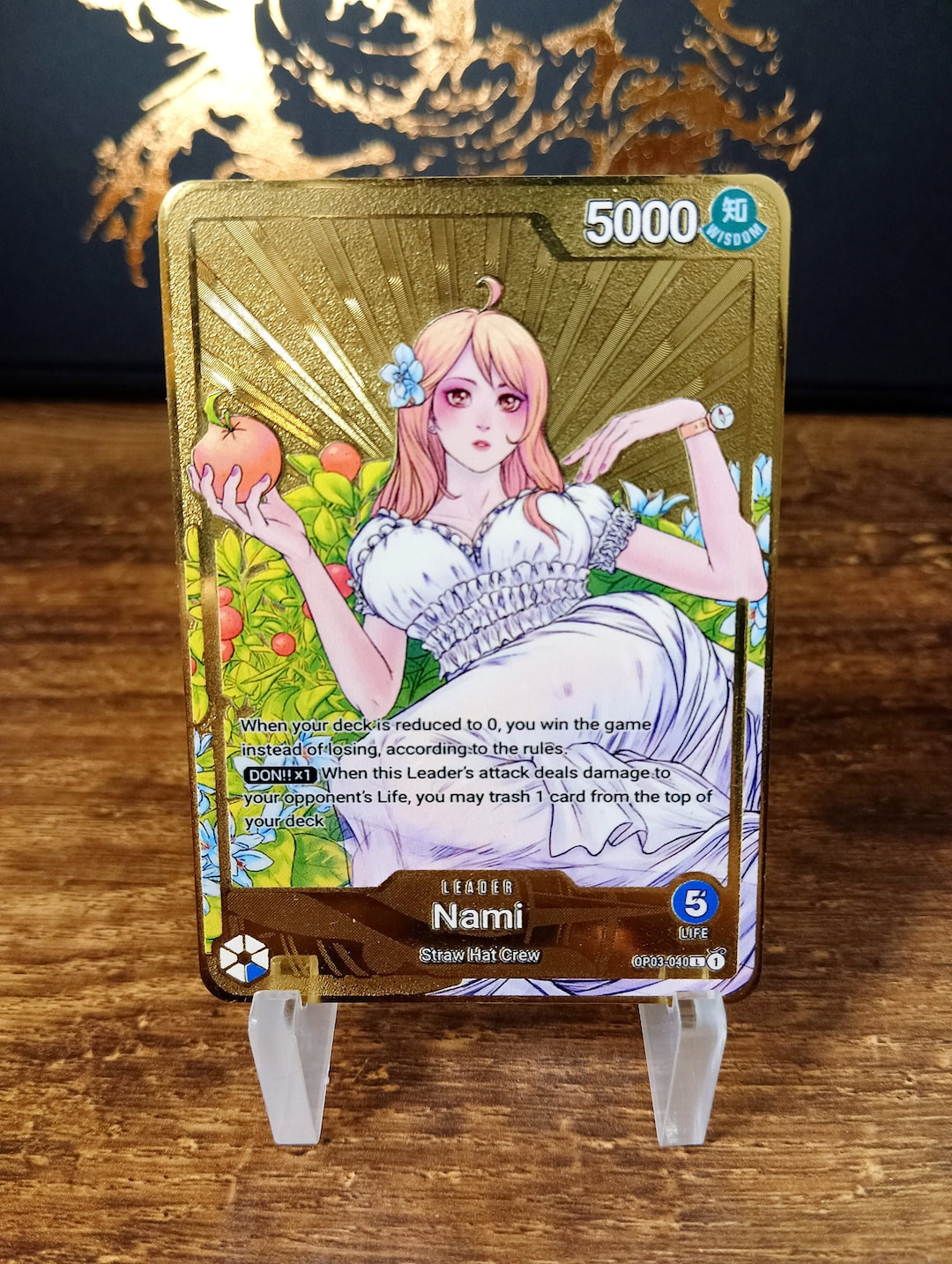 Custom Golden Metal Nami Leader Card 0P03-040L One Piece TCG - Etsy