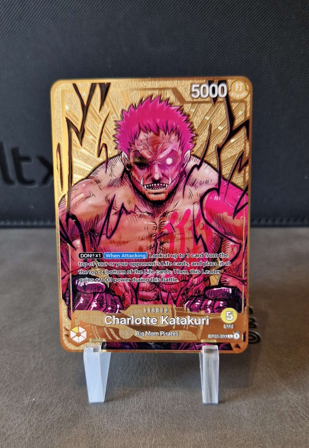 Custom Golden Metal Katakuri Leader Card OP03-099L One Piece TCG - Etsy