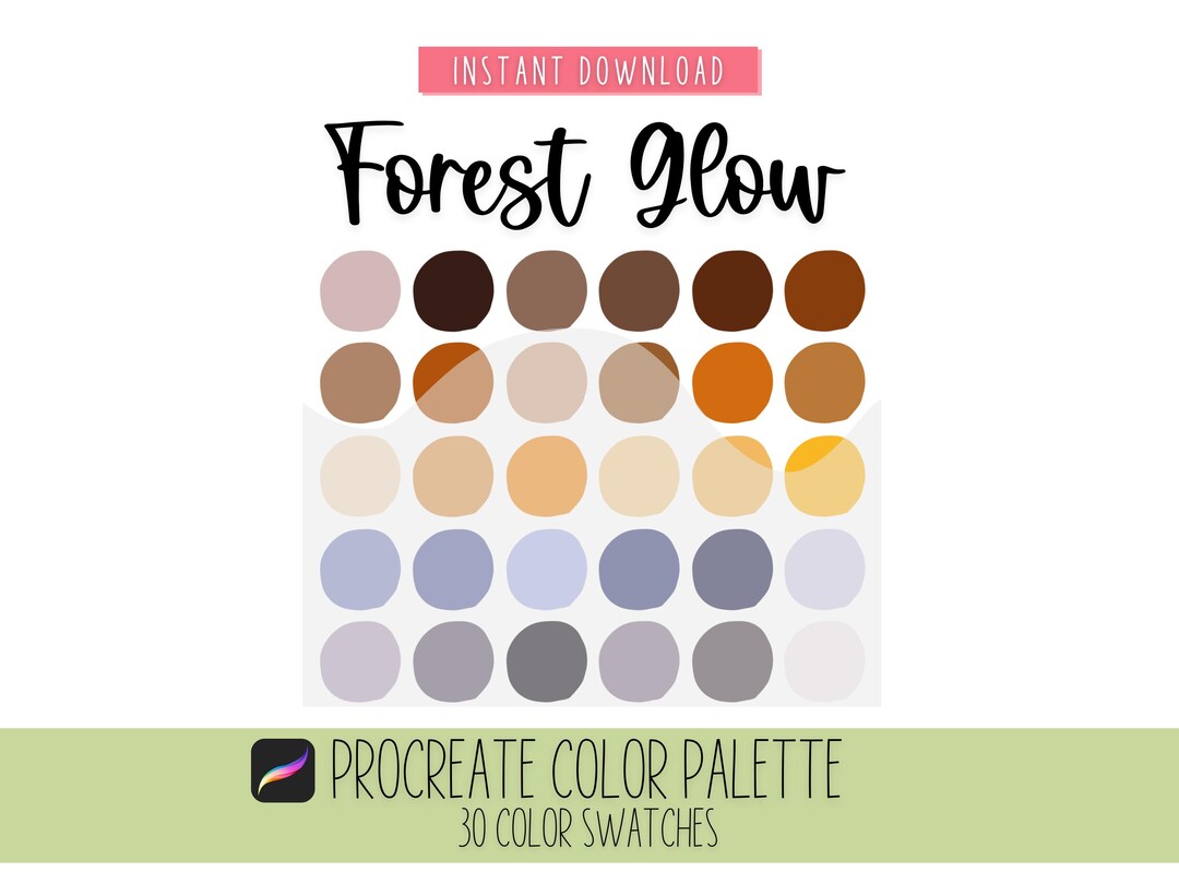 Autumn Forest Procreate Color Palette: 30 Woodland Hues (digital ...