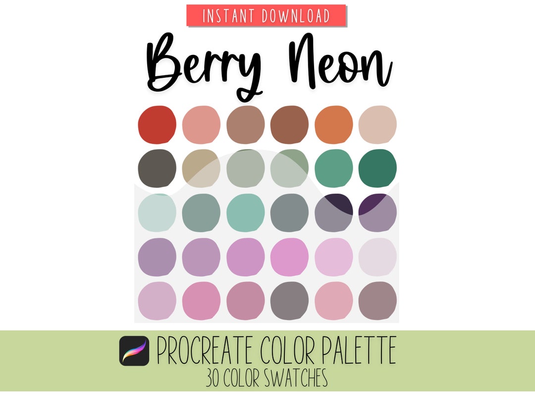 Vibrant Neon Procreate Palette - Instant Download for Digital Artists ...