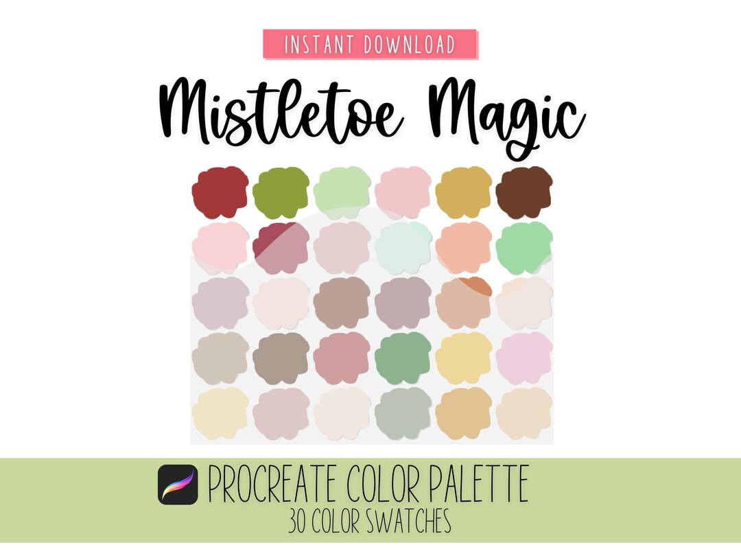 Mistletoe Magic Procreate Color Palette - 30 Festive Colors for Holiday ...