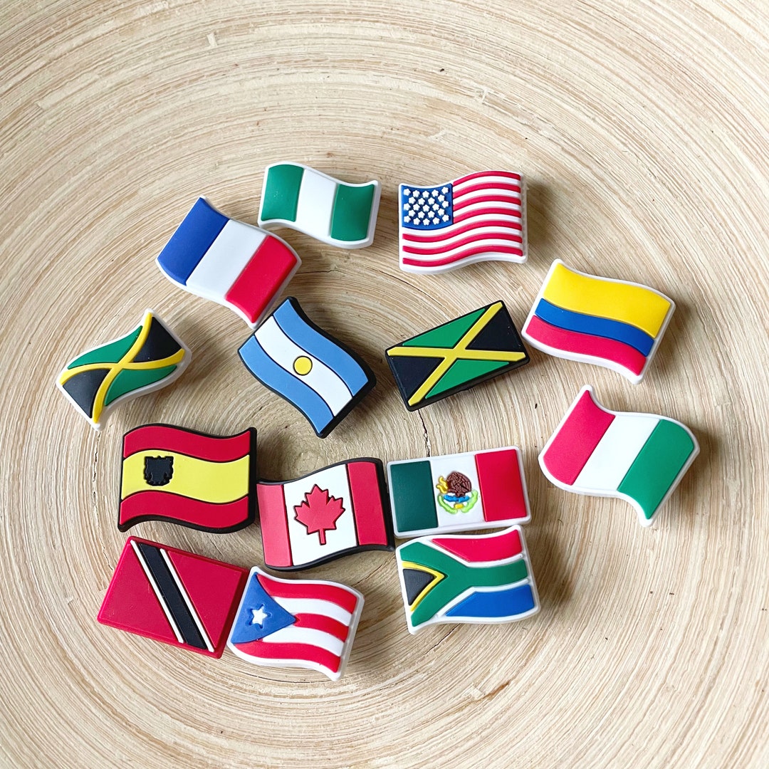 Country Flags of the World Croc Charms Flag Croc Charms Usa Flag Croc ...