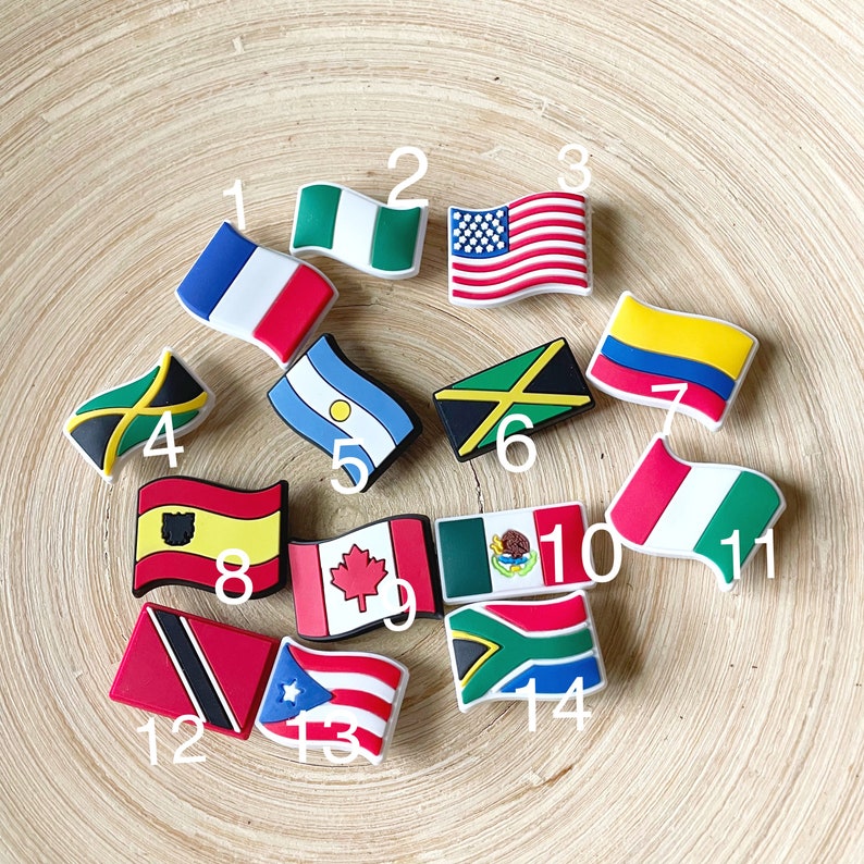 Country Flags of the World Croc Charms Flag Croc Charms Usa Flag Croc ...