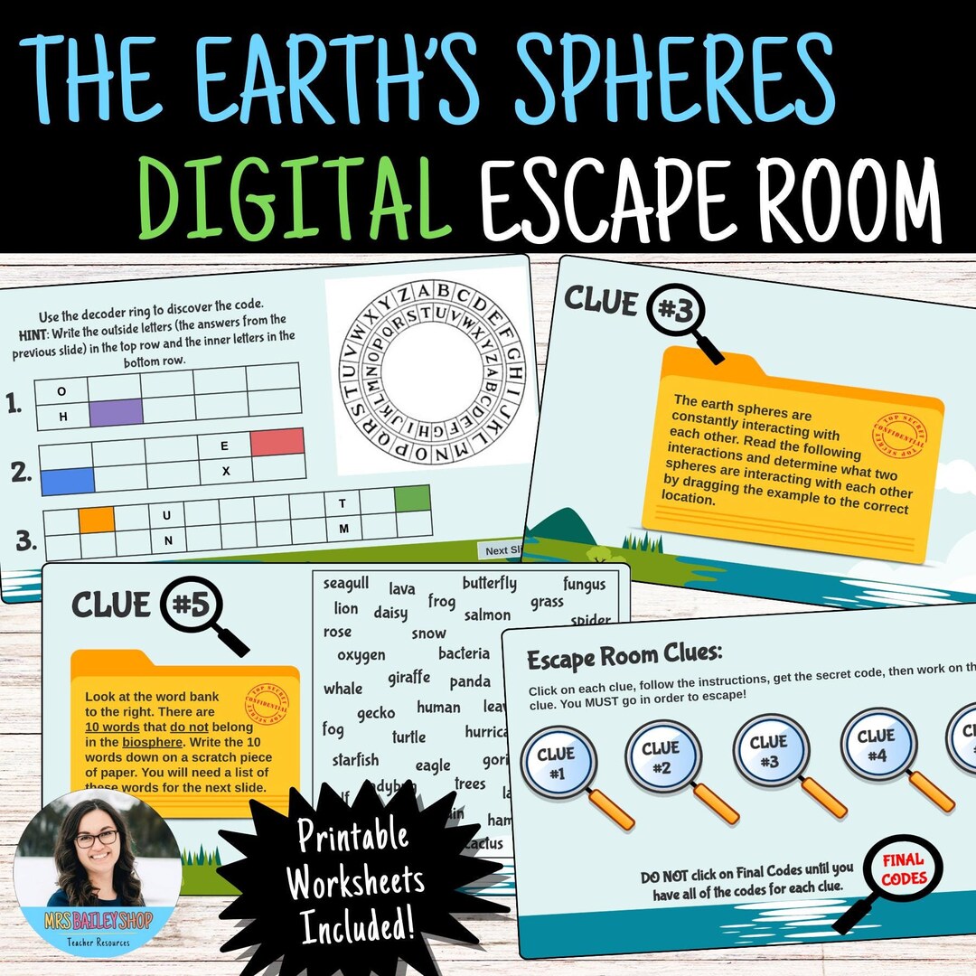 Earth's Spheres Digital Escape Room - Etsy