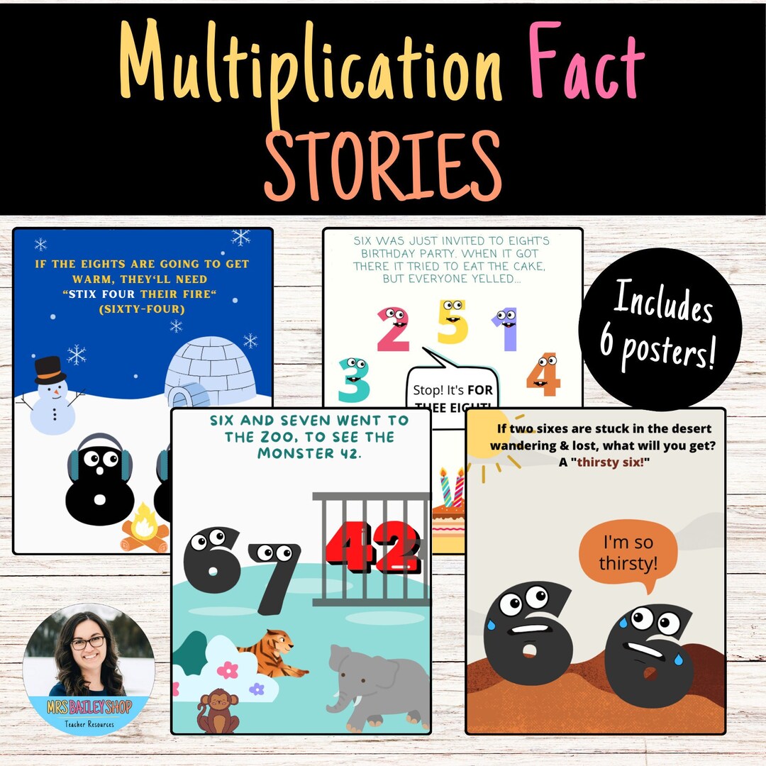 Multiplication Fact Story Posters - Etsy